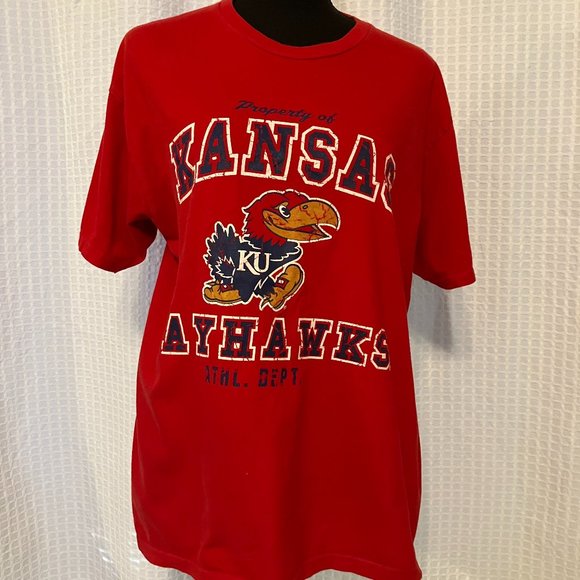 White | Shirts | Ku Jayhawk Red Tshirt Mens Or Womens Tshirt Size L ...